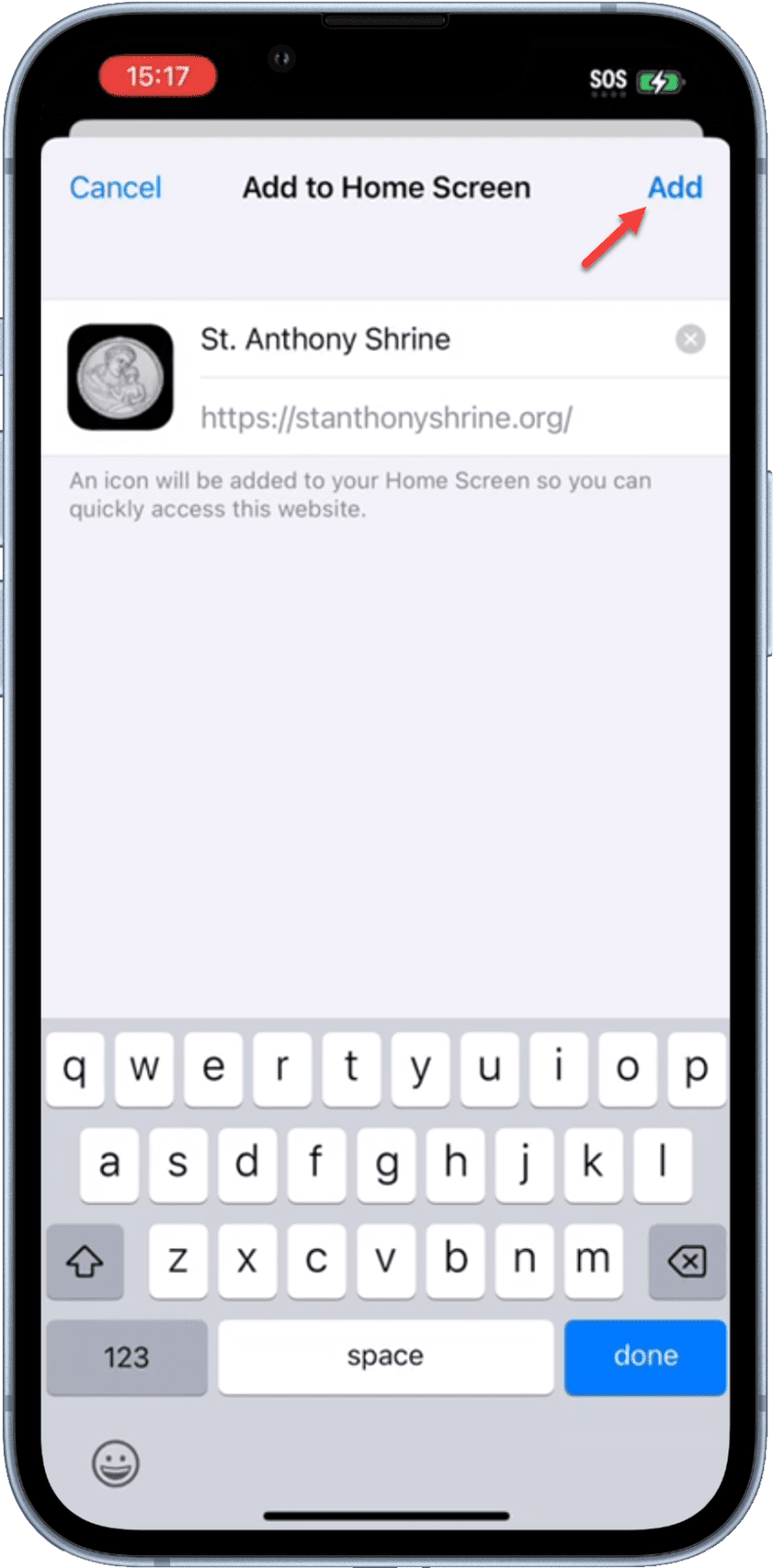 Installing Shrine App - St. Anthony Shrine
